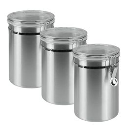 Vorratsdose Metaltex, silber (silberfarben), H:19,3cm &Oslash;:11,8cm, Edelstahl, Lebensmittelaufbewahrungsbeh&auml;lter, Vorratsdose, Inox-Verschluss