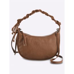 Umh&auml;ngetasche Heine, Damen, Gr. B/H/T: 33cm x 26cm x 11cm, rotbraun, Viskosemischung, unifarben, Taschen Umh&auml;ngetasche