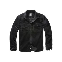 Langarmhemd Brandit "Brandit Herren Corduroy Classic Shirt Long Sleeve", Herren, Gr. 6XL, US-Gr&ouml;&szlig;en, schwarz, 100% Baumwolle, unifarben, normal, Hemden