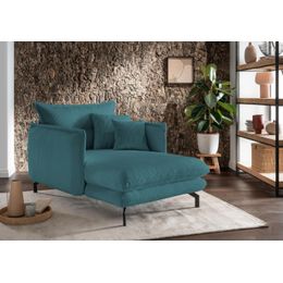 Relaxsessel Home Affaire "Lazio modern und bequem, schmale Armlehnen, tolle Detailverarbeitung", petrol, B:255cm H:94cm T:167cm, 93% Polyester, 7% Polyamid, Sessel, Relaxsessel, zwei verschiedene Fu&szlig;farben w&auml;hlbar