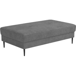 Hocker TRENDS BY HG "Summer", b880 memphis 18 ash, B:140cm H:46cm T:80cm, 90% Polyester;10% Nylon, Hocker, Hocker, in Cord-Stoff mit Metallfu&szlig;