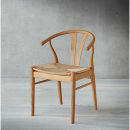 Stuhl HAMMEL FURNITURE "Frida, Massivholz mit gepolsterter Sitzfl&auml;che - hoher Komfort", , eiche ge&ouml;lt, eiche ge&ouml;lt, beige, B:53cm H:75cm T:54cm, Massivholz, St&uuml;hle, Stuhl, Massivholz, gepolsterte Sitzfl&auml;che, versch. Farbvarianten