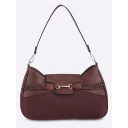Umh&auml;ngetasche Heine, Damen, Gr. B/H/T: 39cm x 25cm x 7cm, burgund, Metall, Viskosemischung, unifarben, Taschen Umh&auml;ngetasche