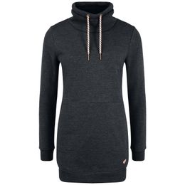 Kapuzenpullover oxmo "Hoodie OXVilma", Damen, Gr. S, grau (dar grau m), Obermaterial: 70% Baumwolle CO. 30% Polyester PES., Sweatshirts Kapuzenpullover