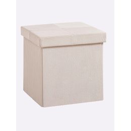 Hocker HEINE HOME, beige (ecru), B:38cm H:38cm T:38cm, Hocker, Hocker