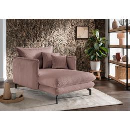 Relaxsessel Home Affaire "Lazio modern und bequem, schmale Armlehnen, tolle Detailverarbeitung", rosa, B:255cm H:94cm T:167cm, 93% Polyester, 7% Polyamid, Sessel, Relaxsessel, zwei verschiedene Fu&szlig;farben w&auml;hlbar