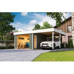 Garage Nordic Holz "BAHAMAS", gr&uuml;n (natur), B:540cm H:250,8cm L:660cm, Massivholz, Garagen, BxT: 680x560 cm, ohne Tor