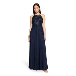 Abendkleid Vera Mont "Damen r&uuml;ckenfrei", Damen, Gr. 36, Normalgr&ouml;&szlig;en, blau (night sky), Obermaterial: 100% Polyester. Besatz: 100% Polyamid. Futter: 100% Polyester, festlich, Basic schmal lang, Neckholder, Kleider Abendkleid, Spitze