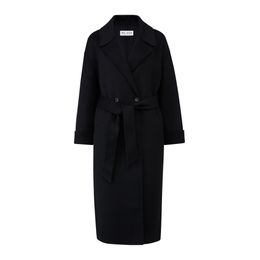 Wollmantel RICANO "Wollmantel Elodie", Damen, Gr. XS, schwarz, Obermaterial: 50% Wolle WO. 50% Polyester PES., weit, V-Ausschnitt, M&auml;ntel, Handgefertigt, aus feinster Double-Face Wool