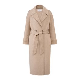 Wollmantel RICANO "Wollmantel Elodie", Damen, Gr. L, beige, Obermaterial: 50% Wolle WO. 50% Polyester PES., weit, V-Ausschnitt, M&auml;ntel, Handgefertigt, aus feinster Double-Face Wool