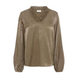 Langarmbluse Kaffe "Langarm-Bluse KAmille", Damen, Gr. 38, beige (morel), Obermaterial: 68% Baumwolle CO. 32% Polyester PES., Blusen