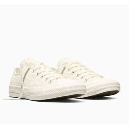 Sneaker Converse "Converse CHUCK TAYLOR ALL STAR CROCHET FLORALS", Damen, Gr. 37, egret, vintage wei&szlig;, egret, Synthetik, Schuhe Sneaker, f&uuml;r vielseitige Aktivit&auml;ten, mit leicht profiliertem Laufsohlenprofil