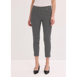 bonprix 7/8-Stretch-Hose aus Bengalin, schwarz, Gr.40, elegante 7/8 Stretch-Hose mit zeitlosem Druck, aus Bengalin