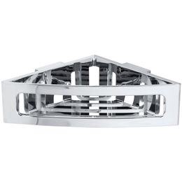 Badorganizer Wenko "Turbo-Loc Eckablage Bralia", silber (chrom), B:35cm H:9cm T:20cm, ABS-Kunststoff, Aufbewahrungsboxen, Befestigen ohne Bohren
