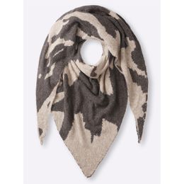 Modetuch Heine, Damen, taupe, Viskose, gemustert, Modet&uuml;cher