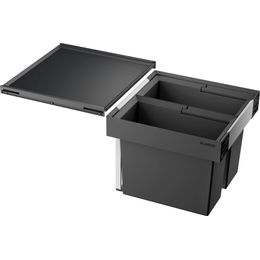 M&uuml;lltrennsystem Blanco "Flexon II 45/2", schwarz, B:40cm H:37cm T:41cm, Kunststoff, M&uuml;lleimer, M&uuml;lltrennsystem, Kunststoff, Stahlblech, 450 mm Untermass