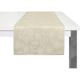 Tischl&auml;ufer Adam "Flower Cuv&eacute;e" Gr. 1, beige (naturwei&szlig;), B:50cm L:150cm, Bio-Baumwolle, Tischdecken
