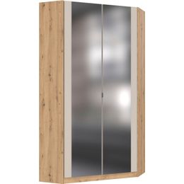 Eckschrank wimex "Marburg", saharagrau, spiegel, B:95cm H:199cm T:95cm, Holzwerkstoff, Schr&auml;nke, Eckschrank