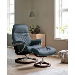 Relaxsessel stressless "Sunrise", blau (atlantic blau batick), B:79cm H:103cm T:73cm, Leder BATICK: BATICK ist ein leicht korrigiertes, durchgef&auml;rbtes und genarbtes M&ouml;belleder, bei dem die meisten Unebenheiten und Spuren in der Regel entfernt wurden.;Leder PALOMA: PALOMA ist ein durchgef&auml;rbtes Semianilin-M&ouml;belleder mit nat&uuml;rlicher Narbung.;ROHLEDER Stoff Q2 FARON: Ein fester zuverl&auml;ssiger Boucl&eacute; m