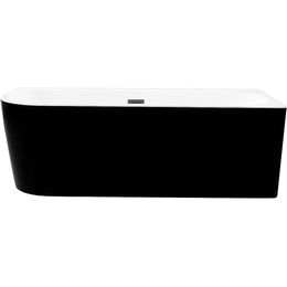 Badewanne Sanotechnik "Jamaica", schwarz, B:170cm H:58cm L:170cm T:75cm, Acryl, Badewannen, 170x75x58cm schwarz gl&auml;nzend, Acryl Badewanne rechts