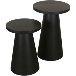Beistelltisch ByLiving "Cone", schwarz (schwarz, schwarz, schwarz), H:60cm, Tische, Beistelltisch, aus Massivholz in schwarz oder white wash, verschiedenen Gr&ouml;&szlig;en