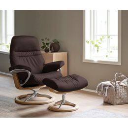 Relaxsessel stressless "Sunrise", braun (chocolate paloma), B:92cm H:105cm T:80cm, Leder BATICK: BATICK ist ein leicht korrigiertes, durchgef&auml;rbtes und genarbtes M&ouml;belleder, bei dem die meisten Unebenheiten und Spuren in der Regel entfernt wurden.;Leder PALOMA: PALOMA ist ein durchgef&auml;rbtes Semianilin-M&ouml;belleder mit nat&uuml;rlicher Narbung.;ROHLEDER Stoff Q2 FARON: Ein fester zuverl&auml;ssiger Boucl&eacute; mit 