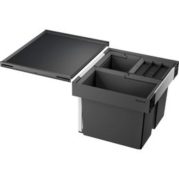 M&uuml;lltrennsystem Blanco "Flexon II 50/3", schwarz, B:40cm H:37cm T:46cm, Kunststoff, M&uuml;lleimer, M&uuml;lltrennsystem, Kunststoff, Stahlblech, 500 mm Untermass