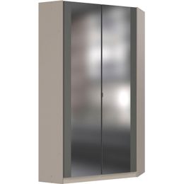 Eckschrank wimex "Marburg", grafit, spiegel, B:95cm H:199cm T:95cm, Holzwerkstoff, Schr&auml;nke, Eckschrank
