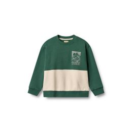 Sweater Wheat "Wheat Sweatshirt L/S Steff", M&auml;dchen, Gr. 98, kale, 100% Baumwolle, bedruckt, Rundhals, Sweatshirts Sweater
