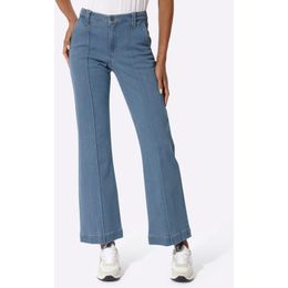 CR&Eacute;ATION L Bootcut-Jeans CREATION L, Damen, Gr. 40, Normalgr&ouml;&szlig;en, blau (blau, bleached), 43% Baumwolle, 29% Polyester, 23% Modal, 3% Viskose, 2% Elasthan, unifarben, lang, Jeans
