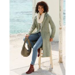 Strickjacke Heine, Damen, Gr. 34, gr&uuml;n (khaki), 63% Polyester, 14% Viskose, 14% Polyamid, 6% Wolle, 3% Elasthan, unifarben, Strickjacken Strickjacke