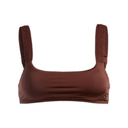 Bandeau-Bikini-Top Roxy "Silky Island", Damen, Gr. S, Cup B, braun (root beer), Obermaterial:85% Nylon, 15% Elasthan., Bikini-Oberteile