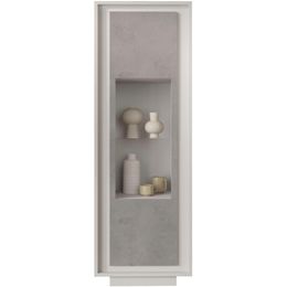 Vitrine Home Affaire "Sky, B/H 67/197 cm, Vitrinenschrank/Standvitrine/Glasvitrine, 1 T&uuml;r", wei&szlig; matt lack, beton, B:67cm H:197cm T:40cm, Holzwerkstoff, Schr&auml;nke, Vitrine, Softclosing, Korpus & Front 22 mm stark, Rahmen-Optik
