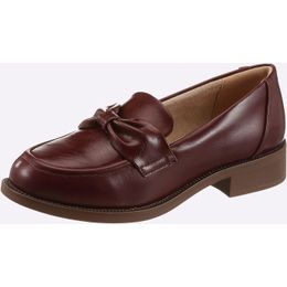 Slipper Heine, Damen, Gr. 42, bordeaux, Synthetik, Schuhe Slipper