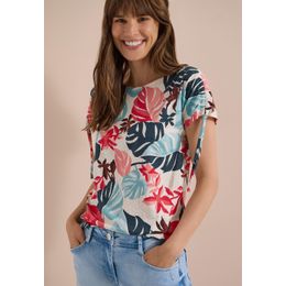 Print-Shirt Cecil, Damen, Gr. L (42), light alabaster wei&szlig;, Jersey, Obermaterial: 50% Baumwolle, 50% Modal, bedruckt, bequem h&uuml;ftlang, Rundhals, Shirts, Sommershirt, bedruckt, mit Modal, Rundhalsausschnitt