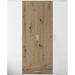 Kleiderschrank Schlafkontor "Marburg Schrank Garderobe mit Schubladen", wei&szlig; (wei&szlig;, artisan eiche), B:159,3cm H:196,3cm T:53,5cm, Melamin, Schr&auml;nke, Kleiderschrank, Schlafzimmerschrank in Top Qualit&auml;t, in 2 Breiten