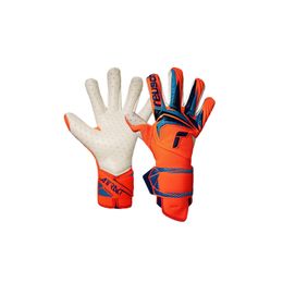 Torwarthandschuhe Reusch "Attrakt SpeedBump Guardian", Damen, Gr. 10.5, orange, blau, 36% Polyester, 50% Latex, 5% Polyamid, 3% Synthetik, Handschuhe, mit 3D-Noppen auf der Innenhand