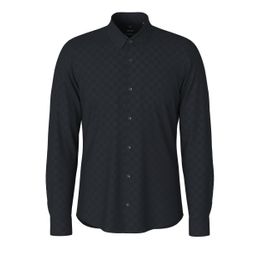 JOOP! Langarmhemd JOOP "Pierce", Herren, Gr. 39, N-Gr, dunkelblau, Web, Obermaterial: 100% Baumwolle, gemustert, regular fit normal, Rundhals, eingesetzt Manschette, Hemden, Regular fit mit klassischem Hemdkragen