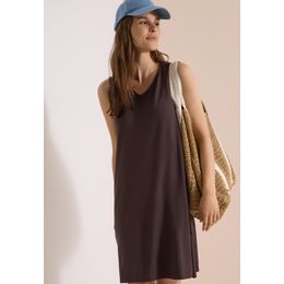 Jerseykleid Cecil, Damen, Gr. XXL (46), N-Gr, braun cacao, Web, Obermaterial: 95% Viskose, 5% Elasthan, unifarben, bequem kniefrei, V-Ausschnitt, Kleider Jerseykleid, Sommerkleid, V-Ausschnitt, lockere Passform