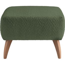 Polsterhocker Home Affaire "Lazio modern und bequem, schmale Armlehnen, tolle Detailverarbeitung", gr&uuml;n (moosgr&uuml;n), B:66cm H:44cm T:66cm, 100% Polyester, Hocker, Polsterhocker, zwei verschiedene Fu&szlig;farben w&auml;hlbar