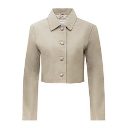 Bolerojacke RICANO "Lederjacke Yolanda", Damen, Gr. M, wei&szlig;, Obermaterial: 100% Lammnappaleder LANA. Futter: 100% Polyester PES., normal, Rundhals, Jacken, Handgefertigt aus echtem Leder