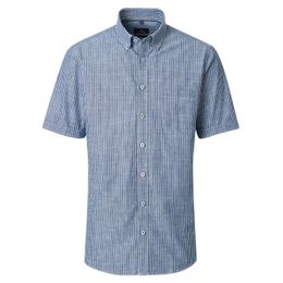 Kurzarmhemd Casamoda "Casamoda Freizeithemd Kurzarm gestreift", Herren, Gr. L, Normalgr&ouml;&szlig;en, blau, 100% Baumwolle, gestreift, comfort fit, Hemden
