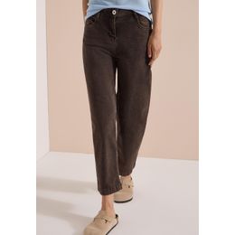 Loose-fit-Jeans Cecil, Damen, Gr. 32, L&auml;nge 26, braun (braun cacao), Denim/Jeans, Obermaterial: 77% Baumwolle, 20% Polyester, 3% Elasthan. Futter: 52% Polyester, 48% Baumwolle, unifarben, loose fit 7/8-L&auml;nge, Jeans, 7/8-Jeans, High Waist, Wide Leg, colored Denim