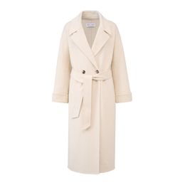 Wollmantel RICANO "Wollmantel Elodie", Damen, Gr. L, wei&szlig;, Obermaterial: 50% Wolle WO. 50% Polyester PES., weit, V-Ausschnitt, M&auml;ntel, Handgefertigt, aus feinster Double-Face Wool