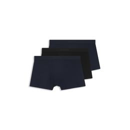 Trunk BOSS "Trunk 3P BOSS ONE", Herren, Gr. L, 3 Stk., open blau 482, Jersey, Obermaterial: 95% Baumwolle, 5% Elasthan, eng, Unterhosen, mittlere Bundh&ouml;he, 1x gemustert, 2x unifarben