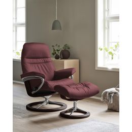 Relaxsessel stressless "Sunrise", rot (bordeaux batick), B:79cm H:103cm T:73cm, Leder BATICK: BATICK ist ein leicht korrigiertes, durchgef&auml;rbtes und genarbtes M&ouml;belleder, bei dem die meisten Unebenheiten und Spuren in der Regel entfernt wurden.;Leder PALOMA: PALOMA ist ein durchgef&auml;rbtes Semianilin-M&ouml;belleder mit nat&uuml;rlicher Narbung.;ROHLEDER Stoff Q2 FARON: Ein fester zuverl&auml;ssiger Boucl&eacute; mit ein