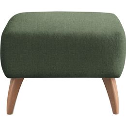 Polsterhocker Home Affaire "Lazio modern und bequem, schmale Armlehnen, tolle Detailverarbeitung", gr&uuml;n (moosgr&uuml;n), B:66cm H:44cm T:66cm, 100% Polyester, Hocker, Polsterhocker, zwei verschiedene Fu&szlig;farben w&auml;hlbar