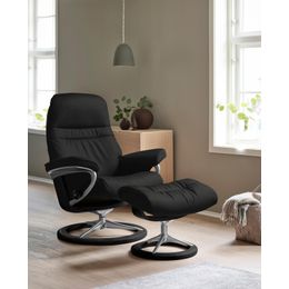Relaxsessel stressless "Sunrise", schwarz (schwarz paloma), B:83cm H:105cm T:74cm, Leder BATICK: BATICK ist ein leicht korrigiertes, durchgef&auml;rbtes und genarbtes M&ouml;belleder, bei dem die meisten Unebenheiten und Spuren in der Regel entfernt wurden.;Leder PALOMA: PALOMA ist ein durchgef&auml;rbtes Semianilin-M&ouml;belleder mit nat&uuml;rlicher Narbung.;ROHLEDER Stoff Q2 FARON: Ein fester zuverl&auml;ssiger Boucl&eacute; mit 