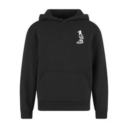 Kapuzenpullover MisterTee "MisterTee The Seagull Sneakers Kids Fluffy Hoody", M&auml;dchen, Gr. 122/128, schwarz, 70% Baumwolle, 30% Polyester, mehrfarbig, normal, ohne Ausschnitt, Pullover Kapuzenpullover