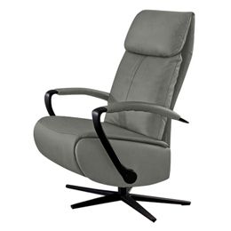 Relaxsessel W.Schillig "rumbaa", grau (grau s37), B:73cm H:115cm T:84cm, Stoff S37 (100% Polyester): Luxus-Microfaser in Lederoptik, Sessel, Relaxsessel, wahlweise mit Doppelmotor, in Gr&ouml;&szlig;en S, M & L, mit 5-Sternfu&szlig;